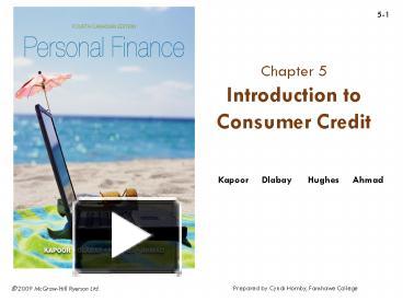 Chapter 5 Introduction to Consumer Credit presentation | free to download