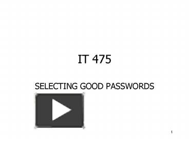 PPT – IT 475 PowerPoint presentation | free to view - id: cbfdc-ZDc1Z