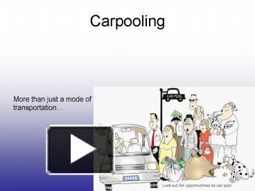 Carpooling presentation | free to view