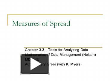 Measures of Spread presentation | free to view