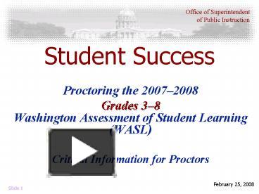 Student Success presentation | free to view