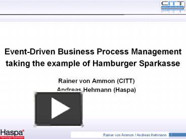 PPT – EventDriven Business Process Management PowerPoint presentation ...