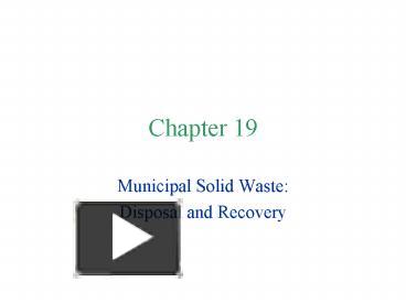 Municipal Solid Waste: presentation | free to view