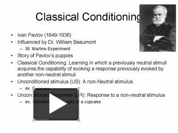 Classical Conditioning presentation | free to view