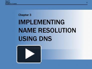 PPT – IMPLEMENTING NAME RESOLUTION USING DNS PowerPoint presentation | free to view - id: d05f-YzZiM