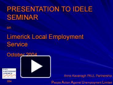 Presentation to Idel presentation | free to view