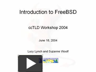 Introduction to FreeBSD presentation | free to download