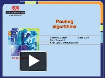 Routing algorithms presentation | free to download