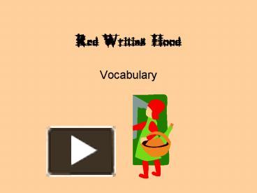 Red Writing Hood presentation | free to view