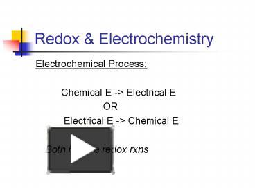 PPT – Redox PowerPoint presentation | free to view - id: d46a3-ZDc1Z