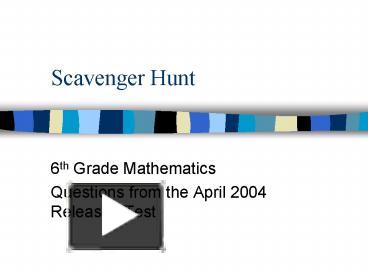 Scavenger Hunt presentation | free to view