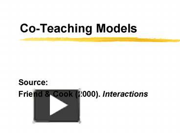 CoTeaching Models presentation | free to view