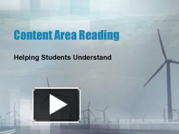 PPT – Content Area Reading PowerPoint presentation | free to view - id ...