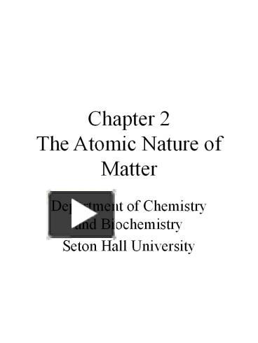 Chapter 2 The Atomic Nature of Matter presentation | free to download