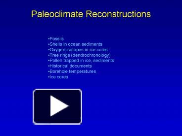 Paleoclimate Reconstructions presentation | free to view