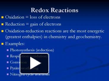 Redox Reactions presentation | free to view