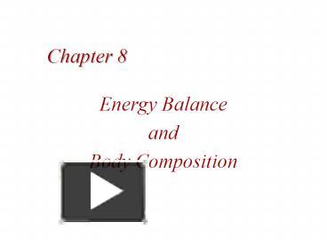Energy Balance presentation | free to view