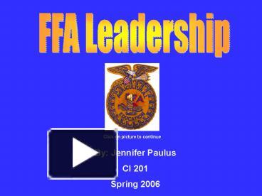 FFA Leadership presentation | free to view