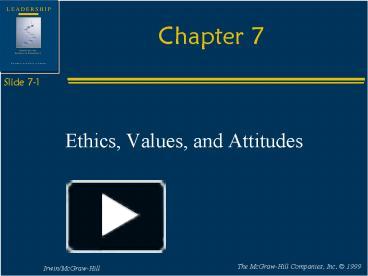 Ethics, Values, and Attitudes presentation | free to view