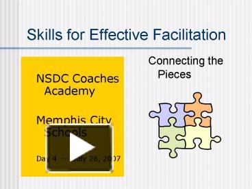 Skills for Effective Facilitation presentation | free to view
