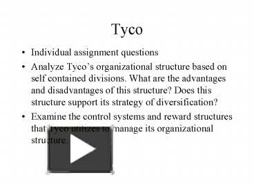 Tyco presentation | free to view