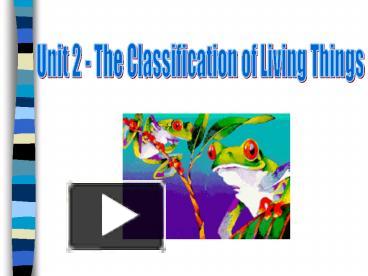 PPT – Unit 2 The Classification of Living Things PowerPoint ...