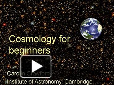 Cosmology for beginners presentation | free to download
