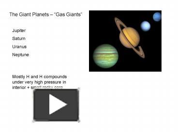 The Giant Planets Gas Giants presentation | free to view