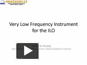 PPT – Very Low Frequency Instrument for the ILO PowerPoint presentation | free to download - id ...