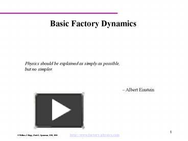 Basic Factory Dynamics presentation | free to view