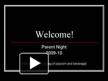 Parent Night presentation | free to view