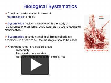 PPT – Biological Systematics PowerPoint presentation | free to view - id: e2c05-ZDc1Z