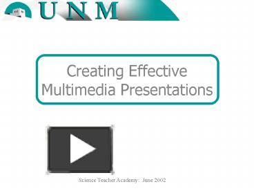 Creating Effective Multimedia Presentations presentation | free to view