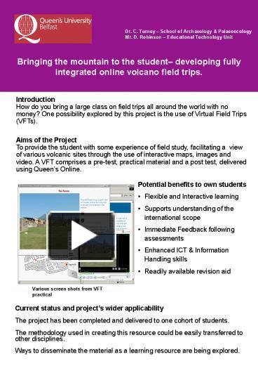 Bringing the mountain to the student developing fully integrated online ...