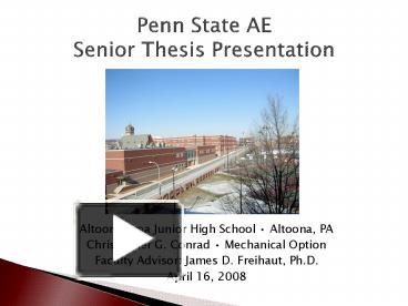 Penn State AE Senior Thesis Presentation presentation | free to download
