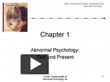 Abnormal Psychology: presentation | free to view