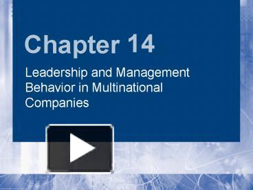 PPT – Leadership and Management Behavior in Multinational Companies ...
