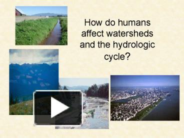 How do humans affect watersheds and the hydrologic cycle presentation ...