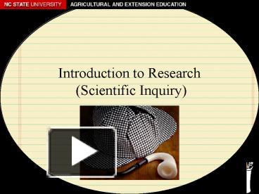 PPT – Introduction to Research Scientific Inquiry PowerPoint ...