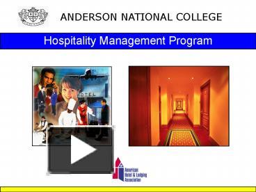 Hospitality Management Program presentation | free to view