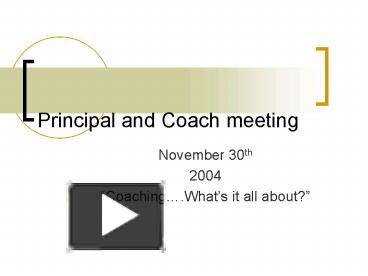 PPT – Principal and Coach meeting PowerPoint presentation | free to ...