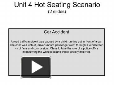 PPT – Unit 4 Hot Seating Scenario (2 slides) PowerPoint presentation ...