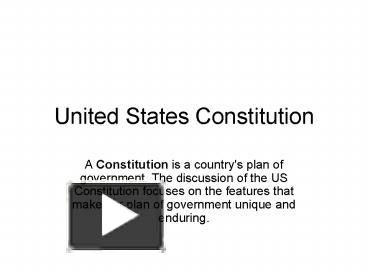 PPT – United States Constitution PowerPoint presentation | free to view ...