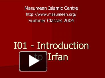 PPT – I01 Introduction to Irfan PowerPoint presentation | free to view - id: e8be7-ZDc1Z