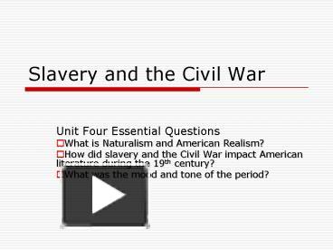 PPT – Slavery and the Civil War PowerPoint presentation | free to view ...