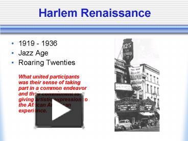 PPT – Harlem Renaissance PowerPoint presentation | free to view - id ...