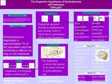 The Dopamine Hypothesis of Schizophrenia presentation | free to view