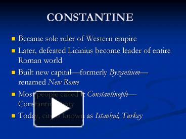 CONSTANTINE presentation | free to view
