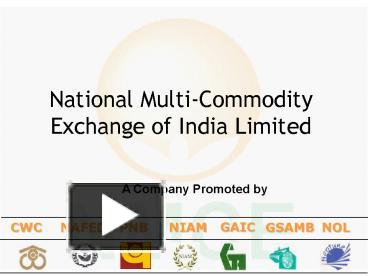 National Multi-Commodity Exchange of India Limited presentation | free ...