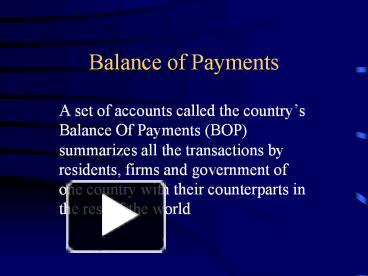 Balance of Payments presentation | free to download